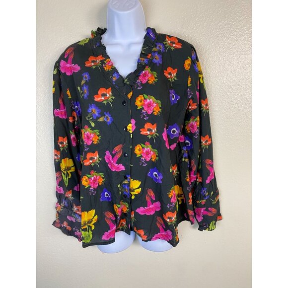 Tolani | Tops | Tolani Collection Floral Button Up Blouse Top Size ...